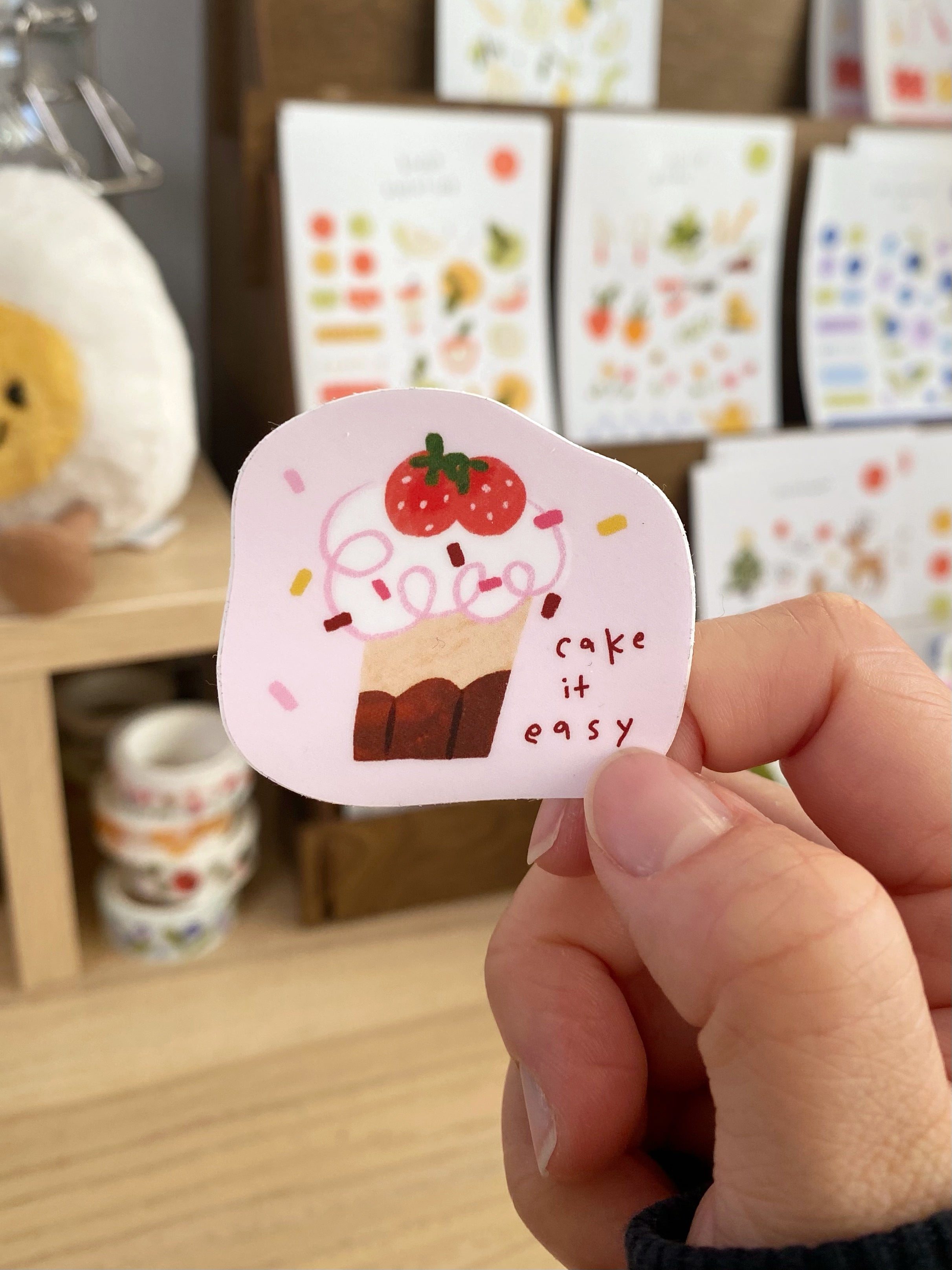 "Cake it Easy" - Waterproof Vinyl Sticker – Sugar Plum Paper
